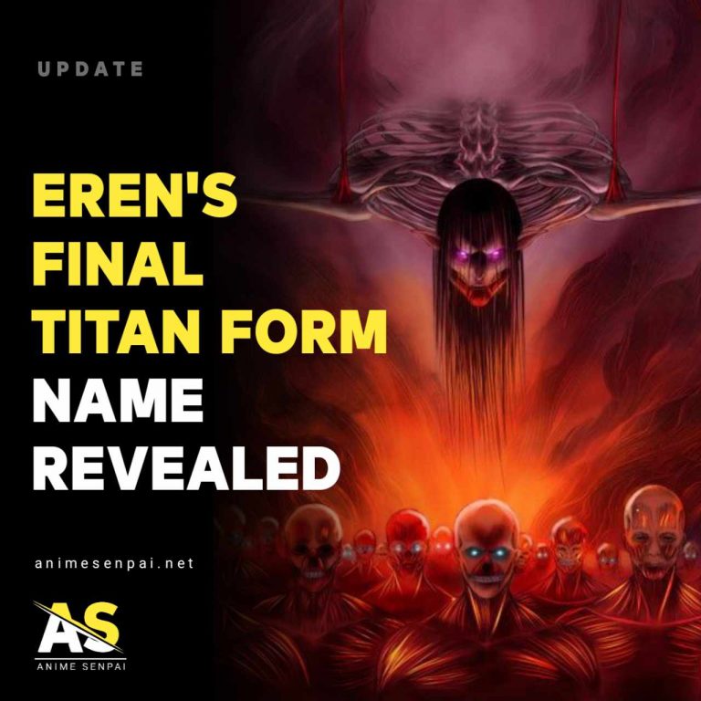Official Name of Eren's Final Titan Form Revealed By The Series Creator ...
